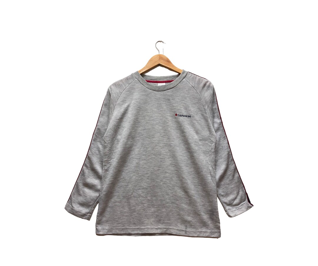 Rare!! Converse Long Sleeve Small Logo Embroidery Spellout Jumper ...