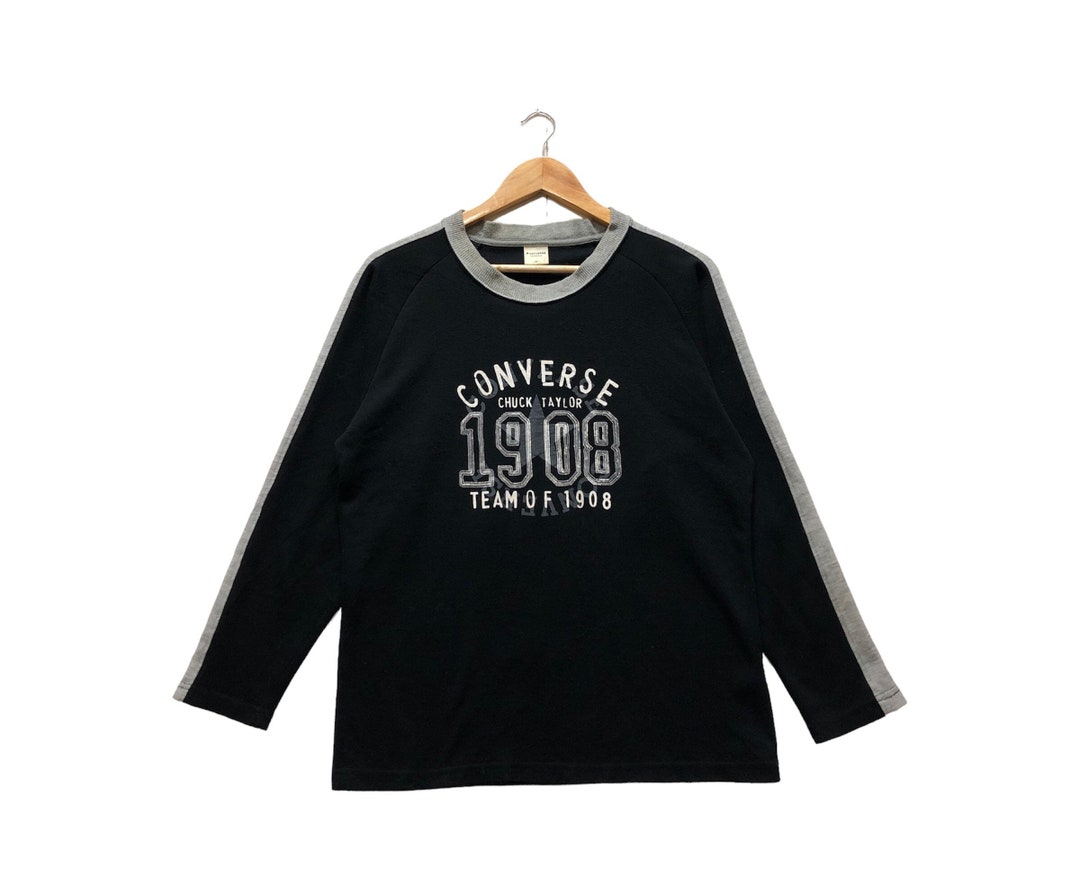 Rare!! Converse Long Sleeve Big Logo Spellout Jumper Pullover Hip Hop ...