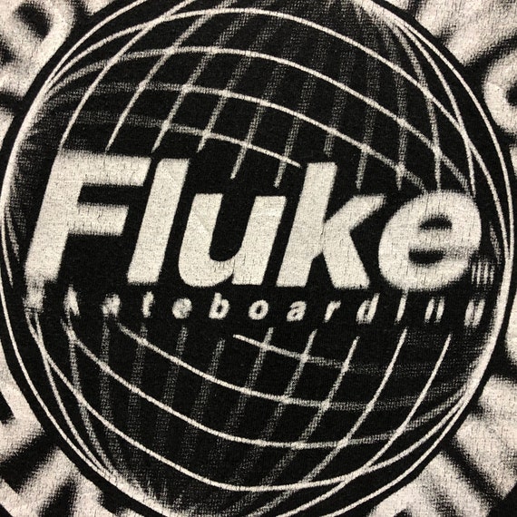 Rare!! Fluke Skateboarding Short Sleeve T-shirt Big L… - Gem