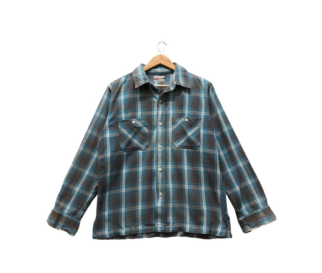 Rare!! Edwin Flannel Shirt Long Sleeve Pullover Jumper Stripes ...
