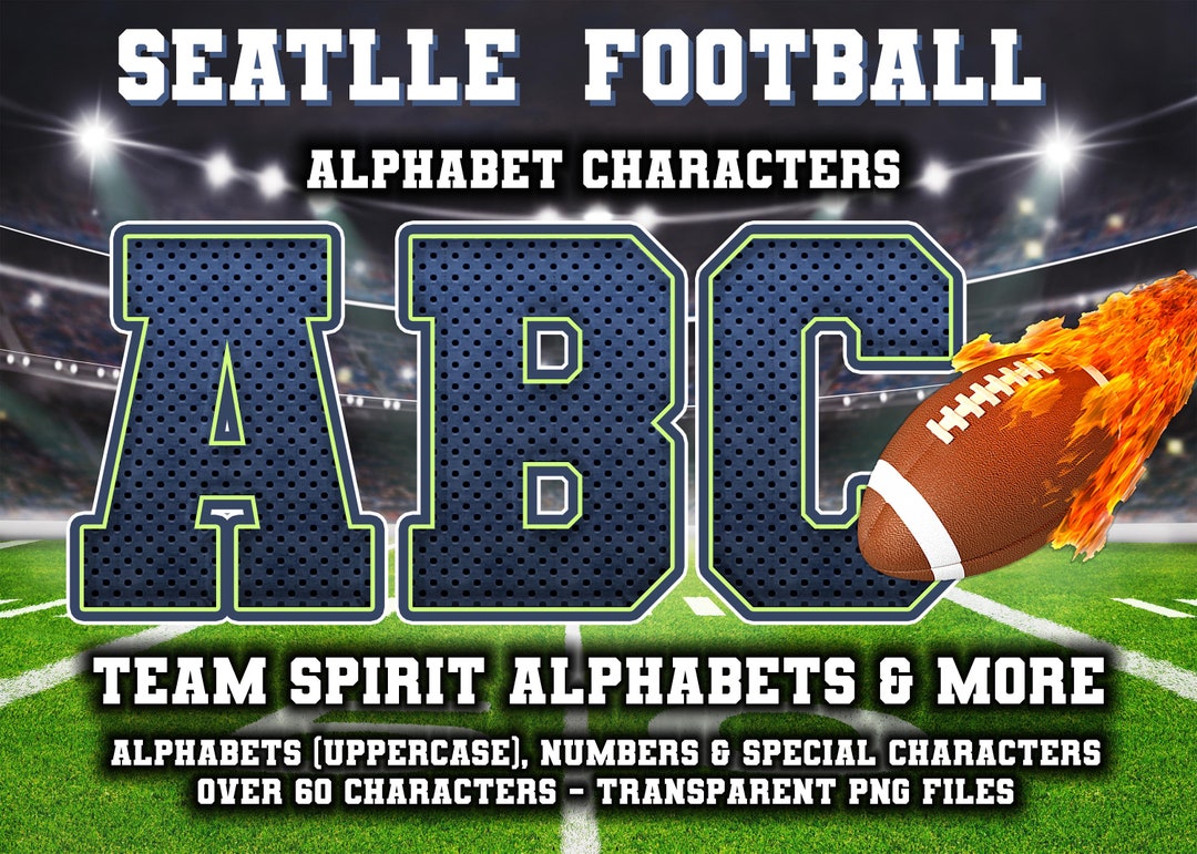 Digital Download Seattle Varsity Style Alphabet Set Bold Letters PNG ...