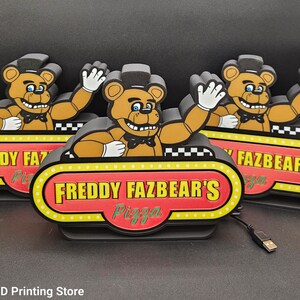 5 Nights at Freddy Fazbear FNAF LED Light Box - Etsy