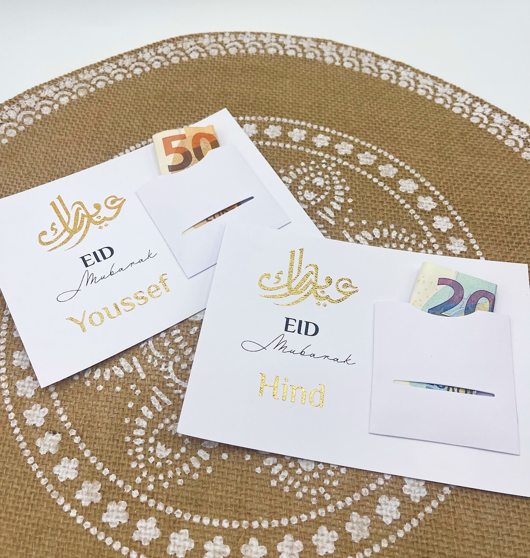 Geldgeschenk Eid Karte, Eid Mubarak, personalisierbare Geschenkkarte ...