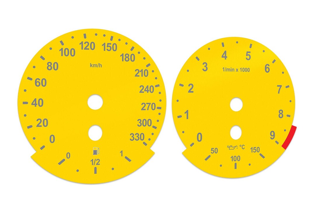 For BMW M5, M6, E60, E63 YELLOW - Speedometer Dials From MPH to Km/h ...