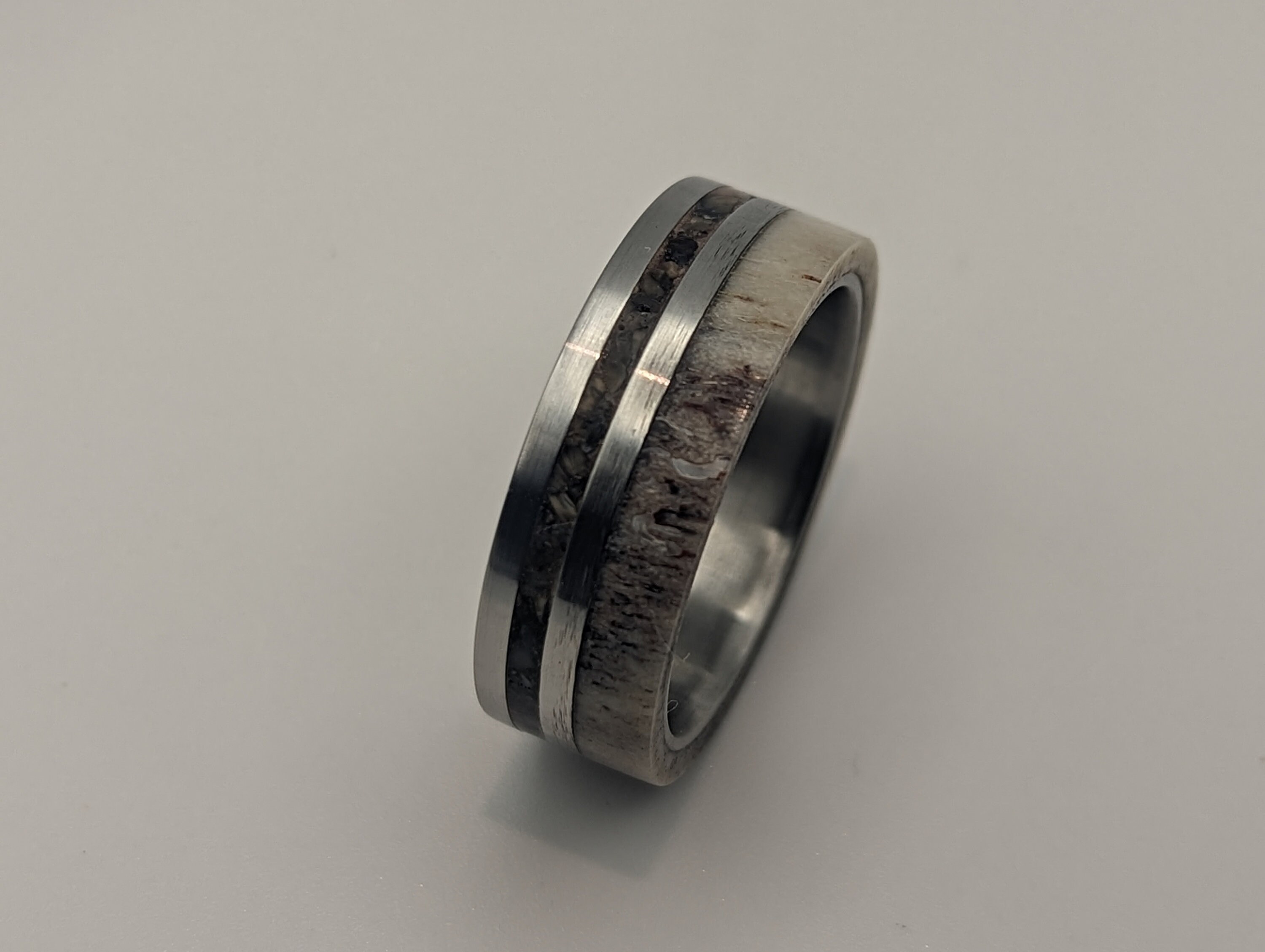 Deer Antler/stainless Steel Inlay Ring Mammoth Tooth - Etsy