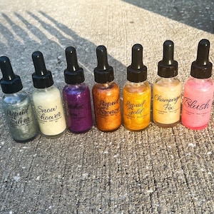 Scented Body Shimmer Oil /body Glow Oil/sparkly Oil/body Oil Glitter ...