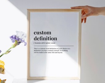 Digital Download Custom Definition Print, Birthday Gift, Custom ...