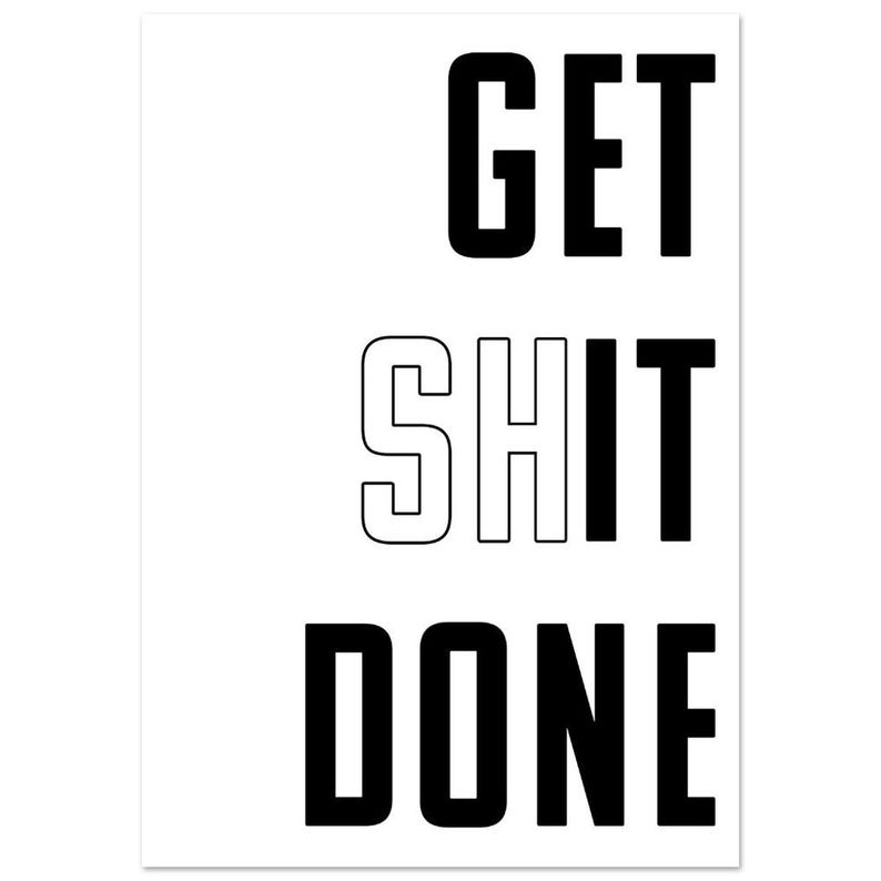 Motivational "get It Done" Poster, Inspirational Wall Art, Home Office ...