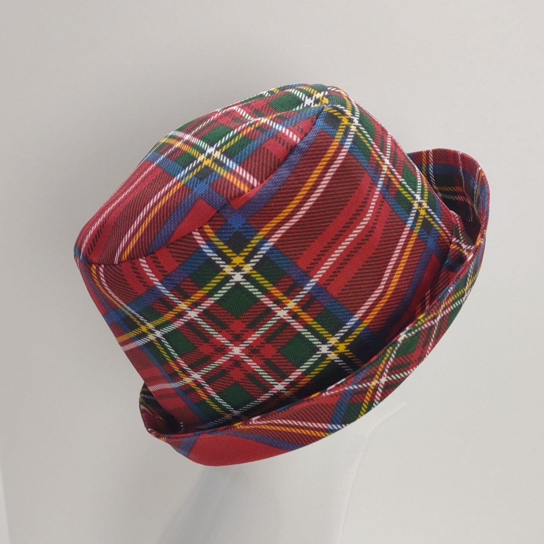 Red Tartan Cuffed Hat | Women's Medium - Etsy