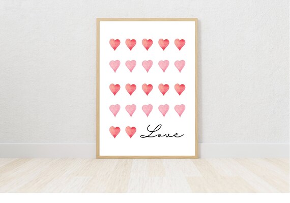 Love Heart Printable Sign Wall Art - Etsy