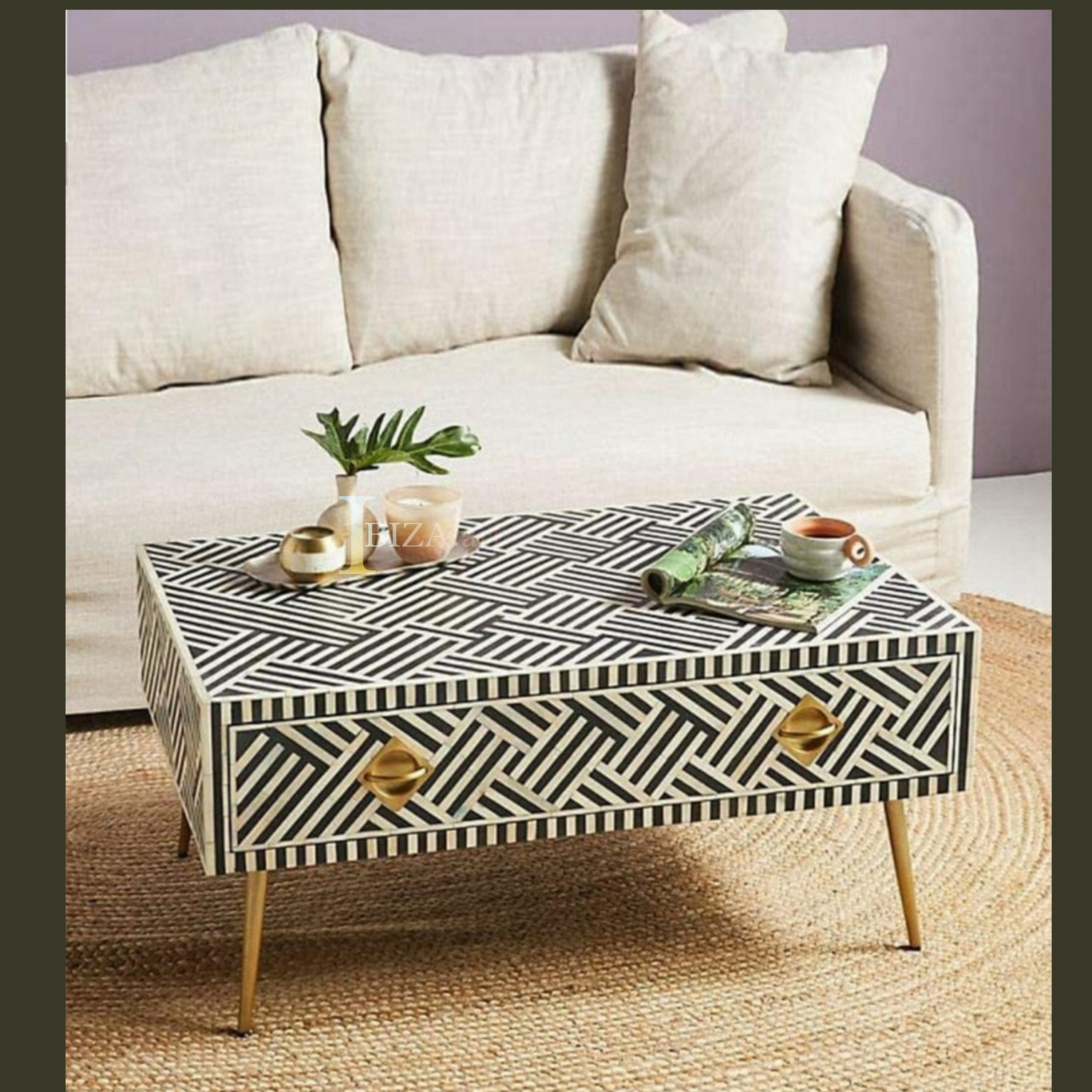 Japanese Low Table, 2 Drawers Coffee Table, Small Table for Sitting ...