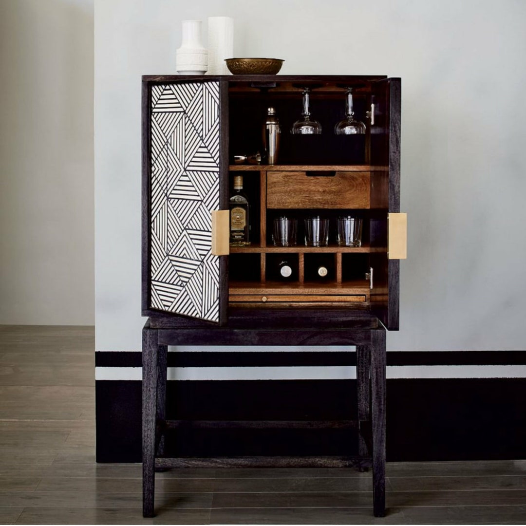 Wine Cabinet and Wine Glass Bar Cabinet With Glass Rack, Home Wine ...