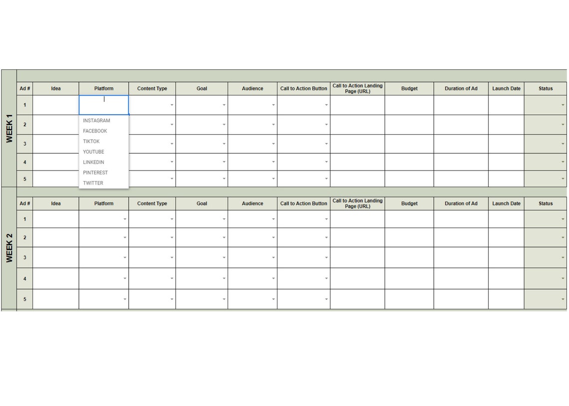 Ad Campaign Tracker | Digital Planner Template | Advertising Tracker ...