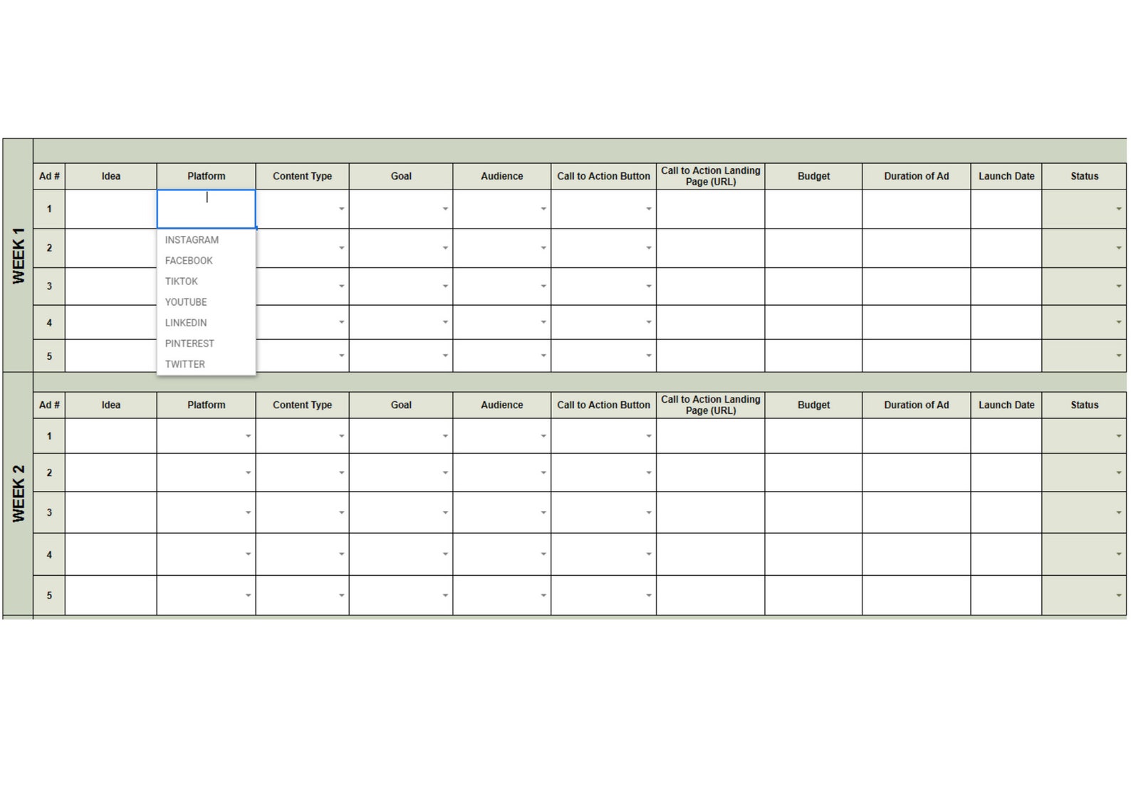 Ad Campaign Tracker | Digital Planner Template | Advertising Tracker ...