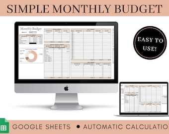 Monthly Budget Spreadsheet for Google Sheets | Digital Budget Planner ...