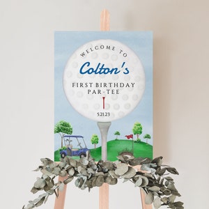Editable Golf Birthday Welcome Sign, Golf Birthday Par-tee Decoration ...
