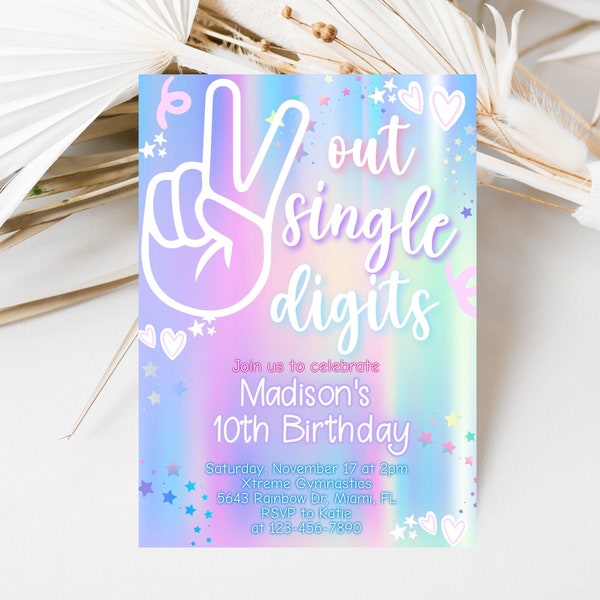 Peace Out Single Digits Invitation - Etsy