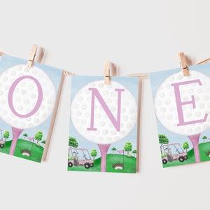 Editable Pink Golf Hole in One Birthday Invitation, Golf First Birthday Par-tee, Printable Girl ...
