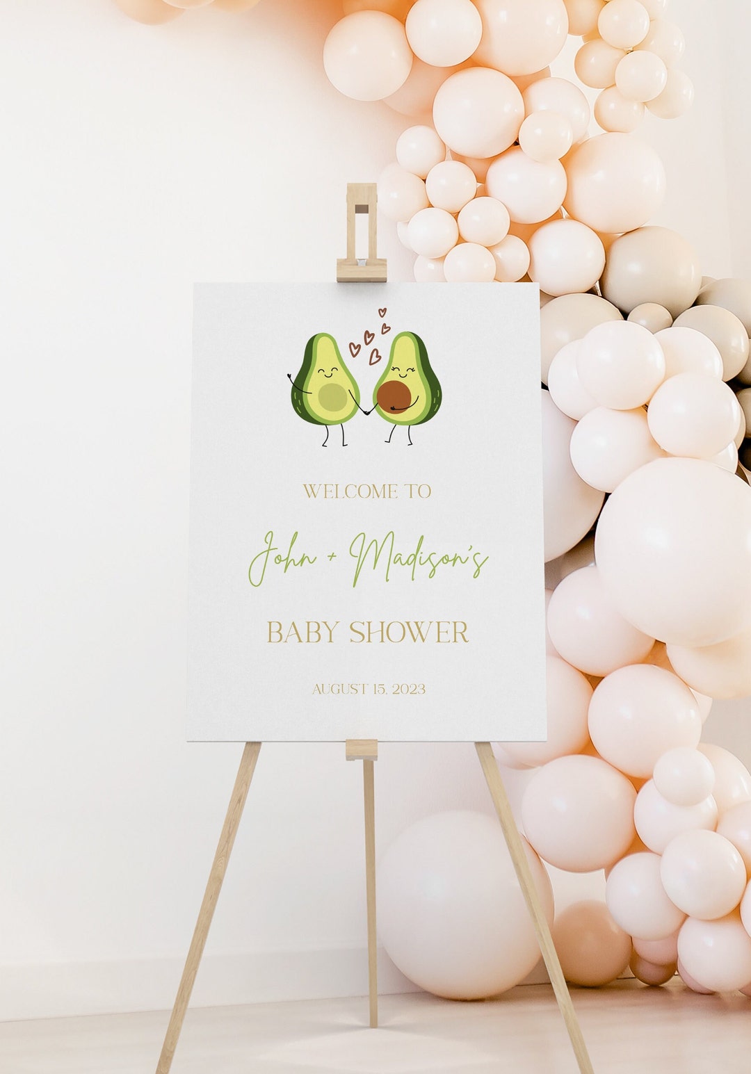 Editable Guacamole Baby Shower Welcome Sign Template, Printable Avocado ...