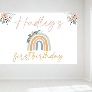 Editable Pastel Boho Rainbow Cupcake Topper, Girl Boho Birthday, Boho ...