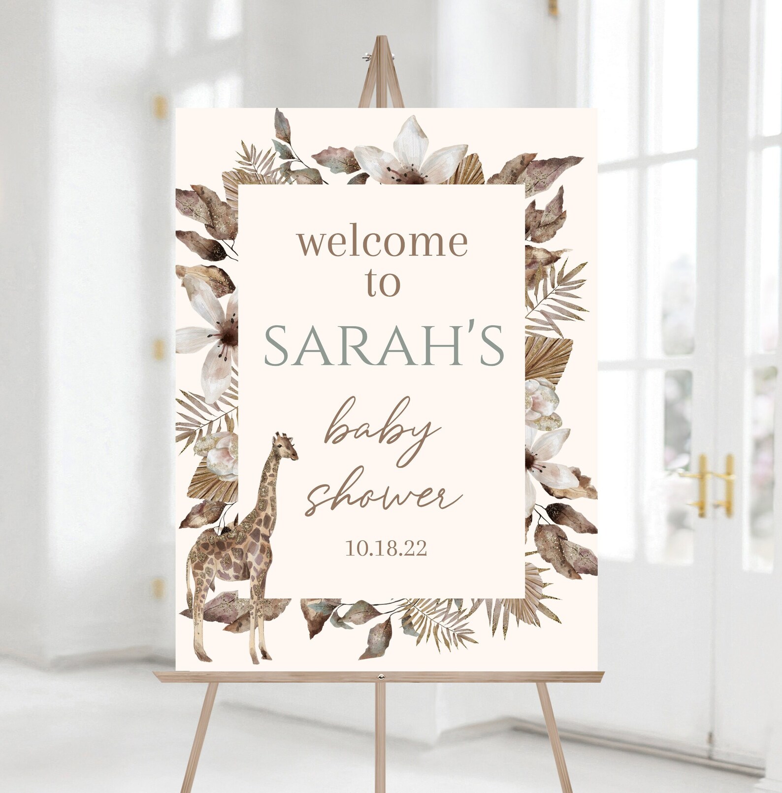 Modern Jungle Welcome Sign Modern Safari Baby Shower Welcome - Etsy