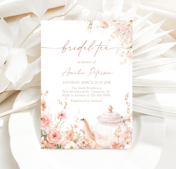 Free Printable Bridal Shower Tea Invitations