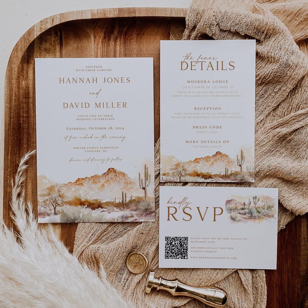 Desert Wedding Invitation - Etsy
