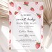 Editable Berry Sweet Baby Invitation, Printable Strawberry Baby Shower ...