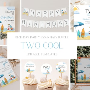 Surf Birthday Happy Birthday Banner, Boys Birthday, Pool Beach Party ...
