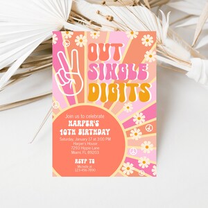 Groovy Birthday Favor Tag, Hippie Birthday Favor Tag, Rainbow Retro ...