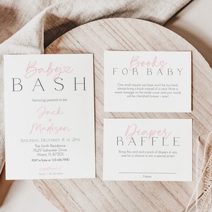 Editable Baby Bash Invitation Bundle, Simple Invite, Minimalist, Girl ...