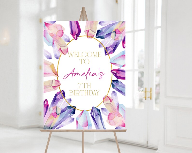 Crystal Gemstone Birthday Backdrop Geode Poster Colorful - Etsy