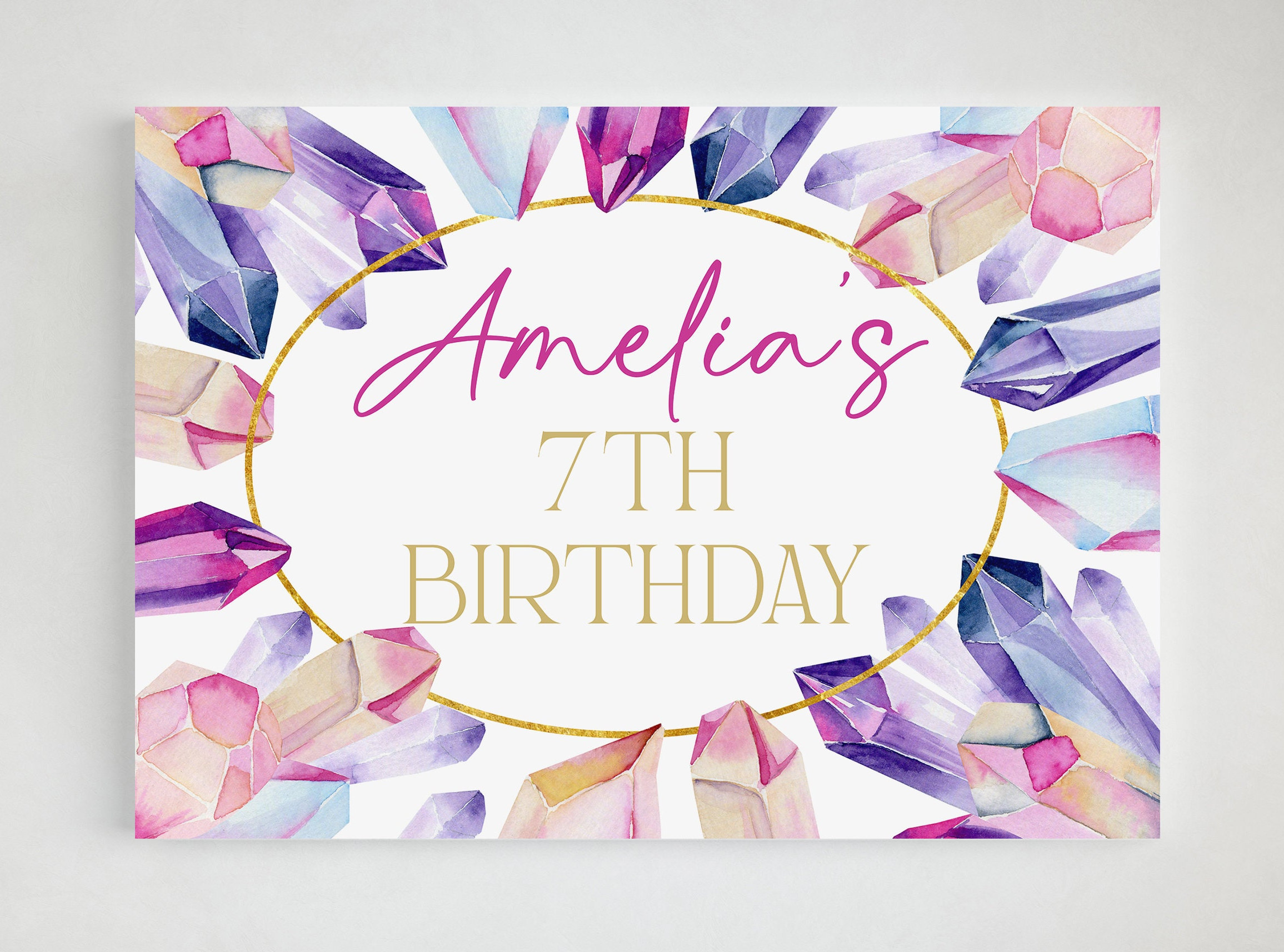 Crystal Gemstone Birthday Party Favor Tag Geode Party Thank - Etsy