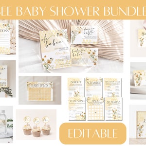 Editable Bee Honeycomb Blank Sign Template, Wildflower Bee Party ...