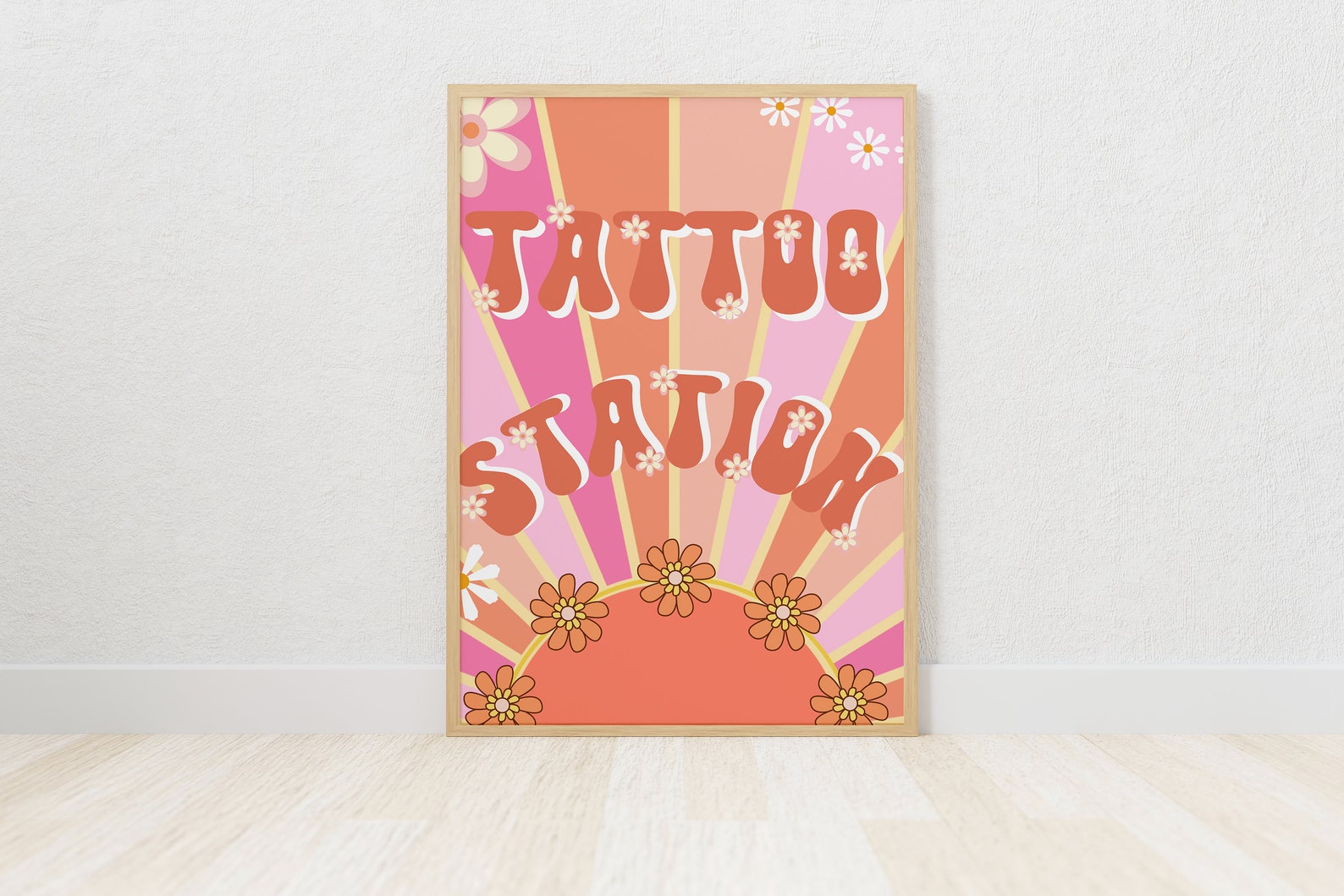 Groovy Tattoo Station Sign, Retro Hippie Birthday (instant Download) - Etsy