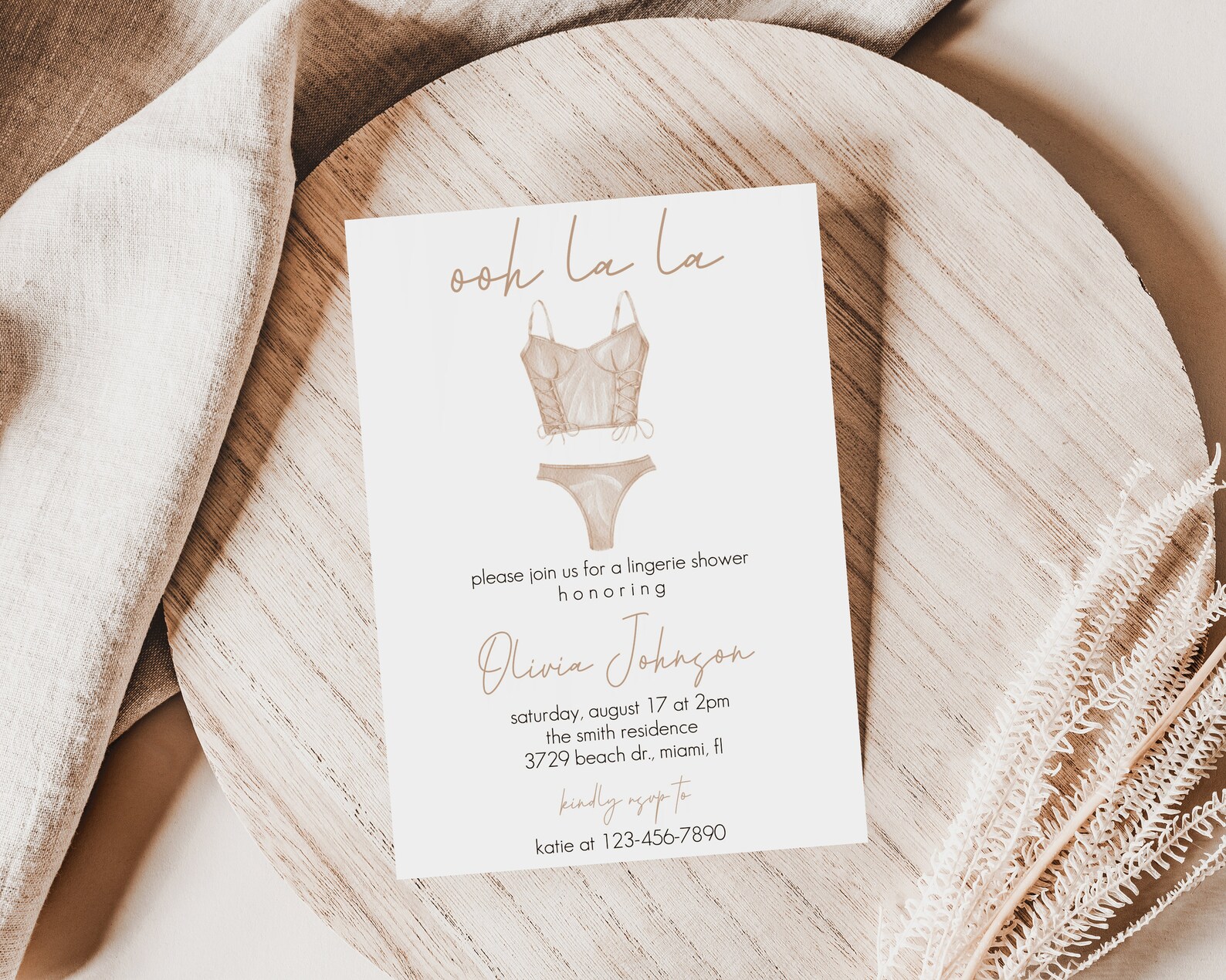 Editable Lingerie Shower Invitation Template Modern Lingerie Etsy