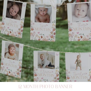 Editable Wildflower First Birthday Milestone Poster, Floral 1st ...