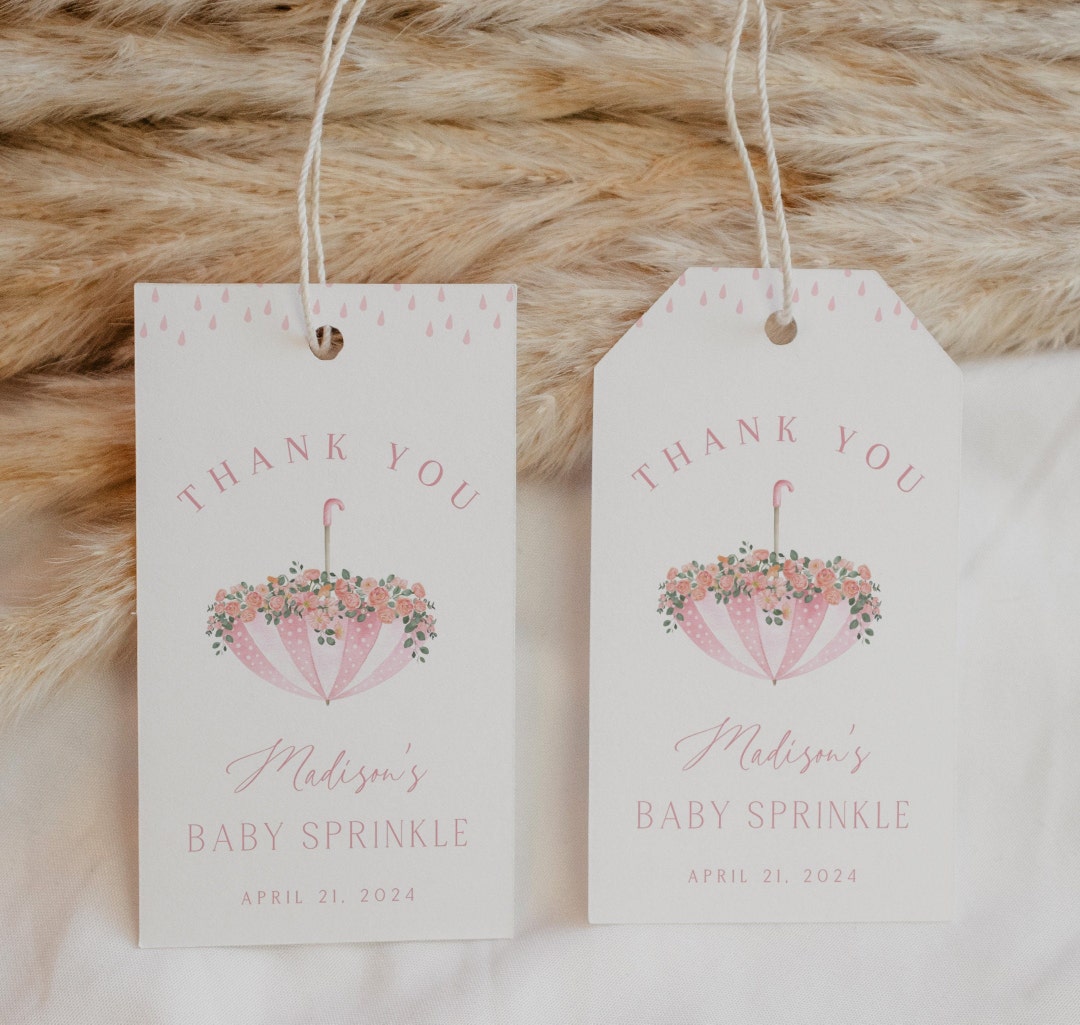 Editable April Showers Baby Shower Favor Tag, Printable Pink Spring May ...