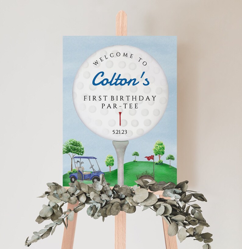 Editable Golf Birthday Welcome Sign Golf Birthday Par-tee - Etsy