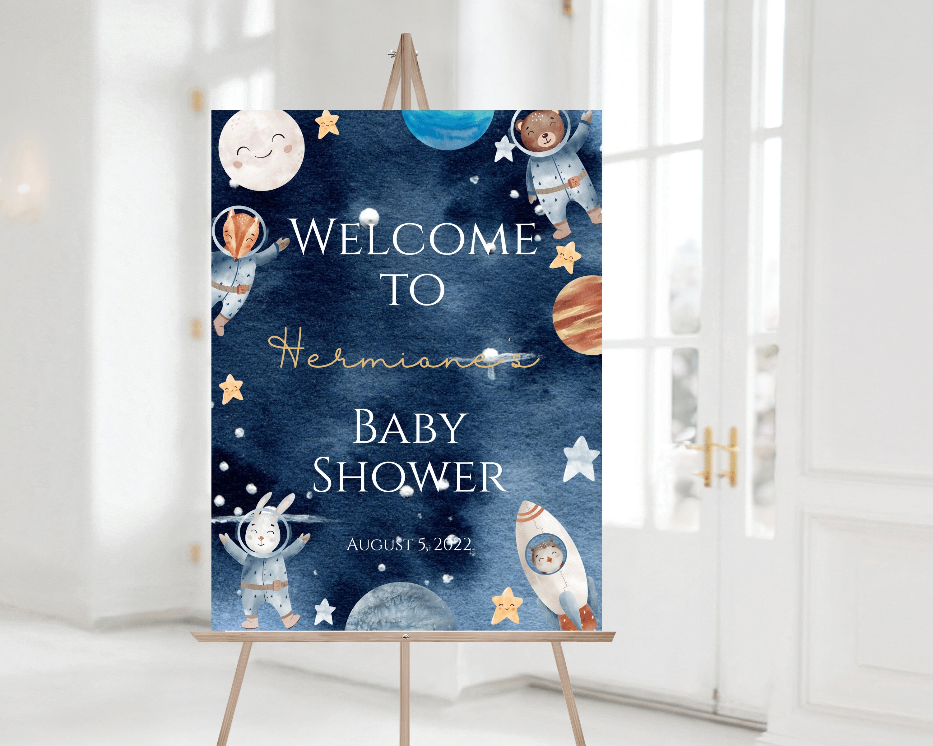 Space Baby Shower Welcome Sign Printable Space Welcome - Etsy
