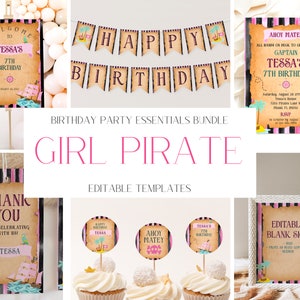 Editable Pirate Birthday Party Favor Tag, Pirate Ship Birthday Party ...