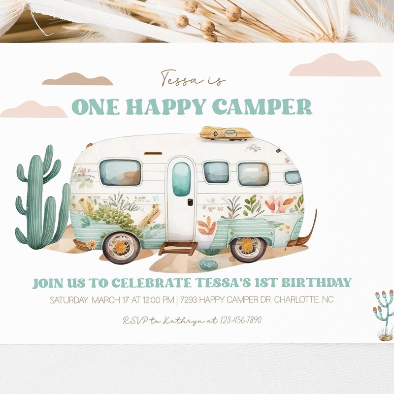 Happy Camper Card - Etsy