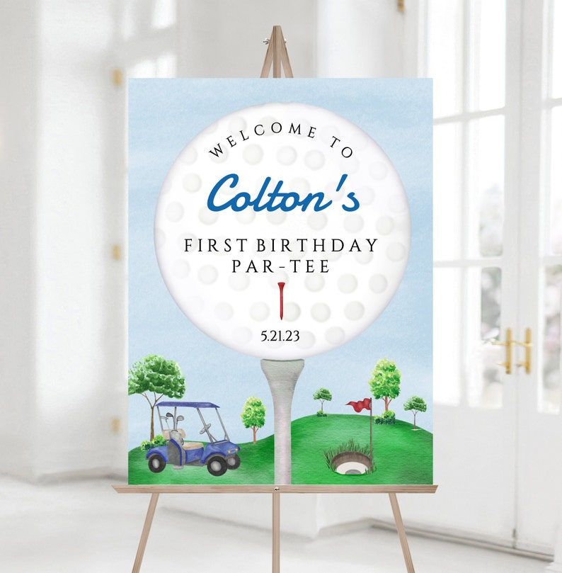 Editable Golf Birthday Welcome Sign Golf Birthday Par-tee - Etsy