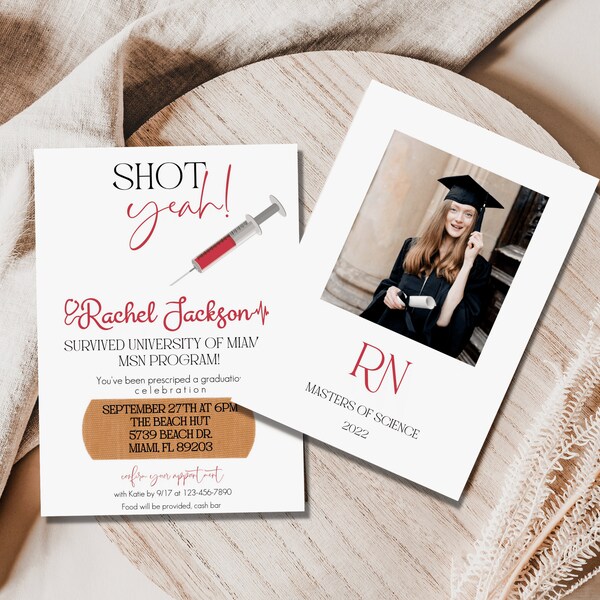 Graduation Invitation Template With Picture - Etsy