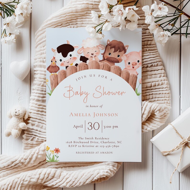 Editable Farm Animal Welcome Sign Template, Ranch Gender Neutral Baby ...