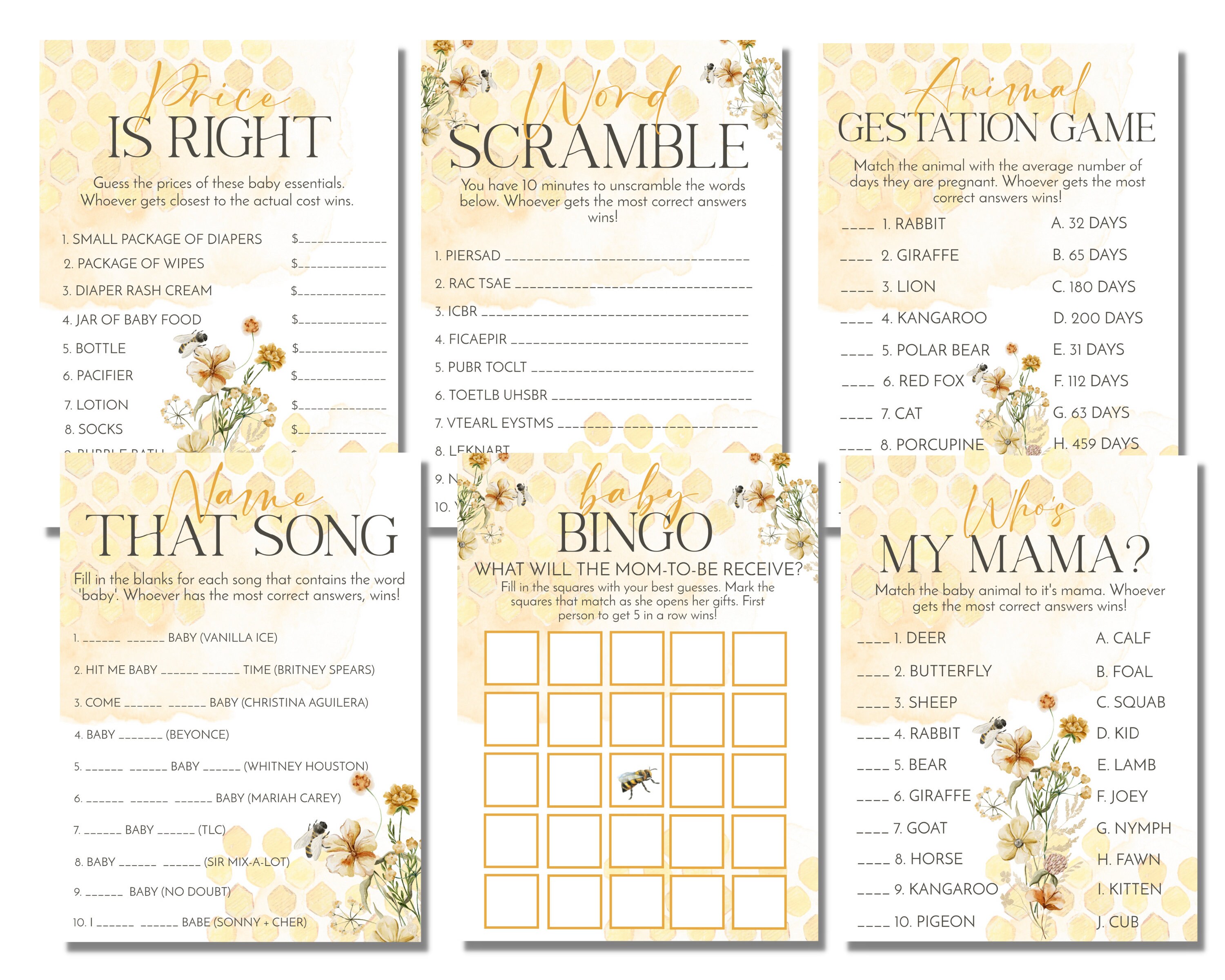 Editable Bee Baby Shower Favor Tag, Wildflower Thank You (digital ...