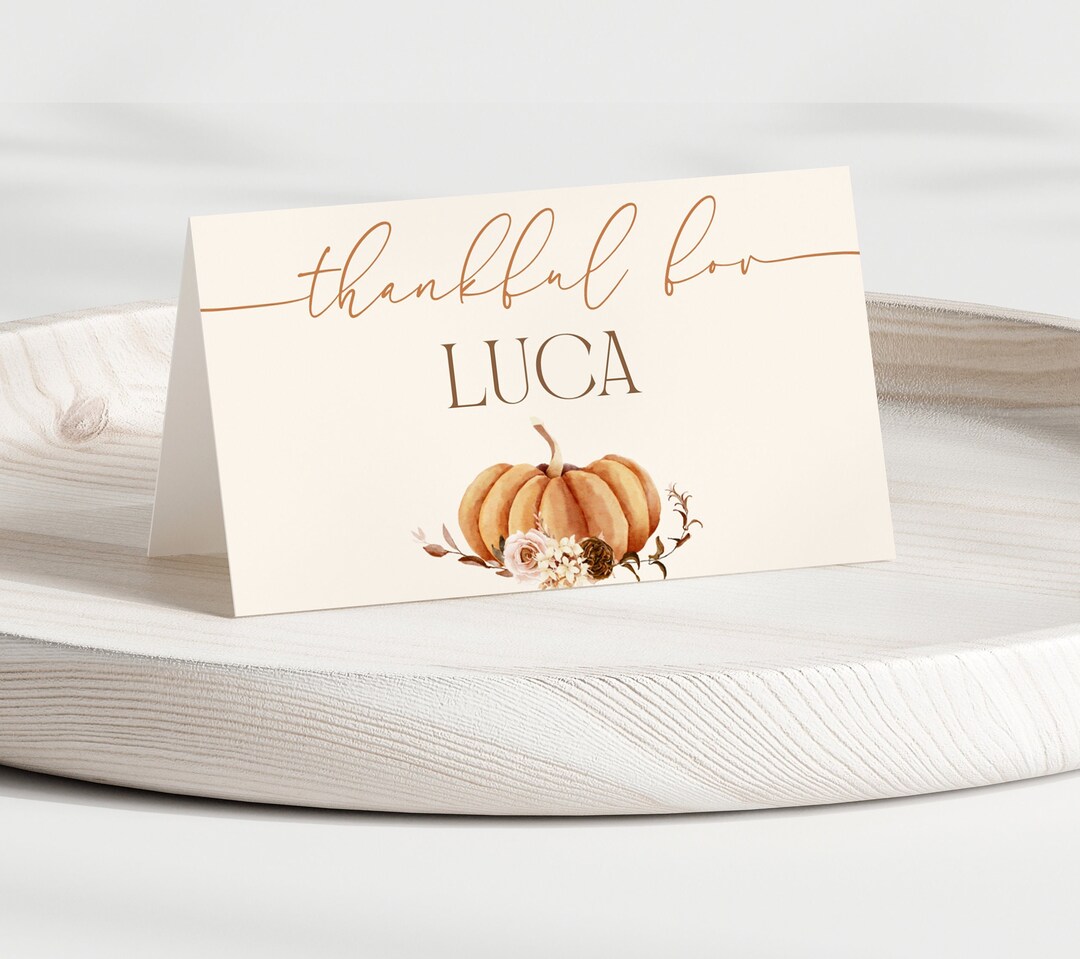 Thanksgiving Place Card, Thanksgiving Dinner Place Card, Thankful for ...