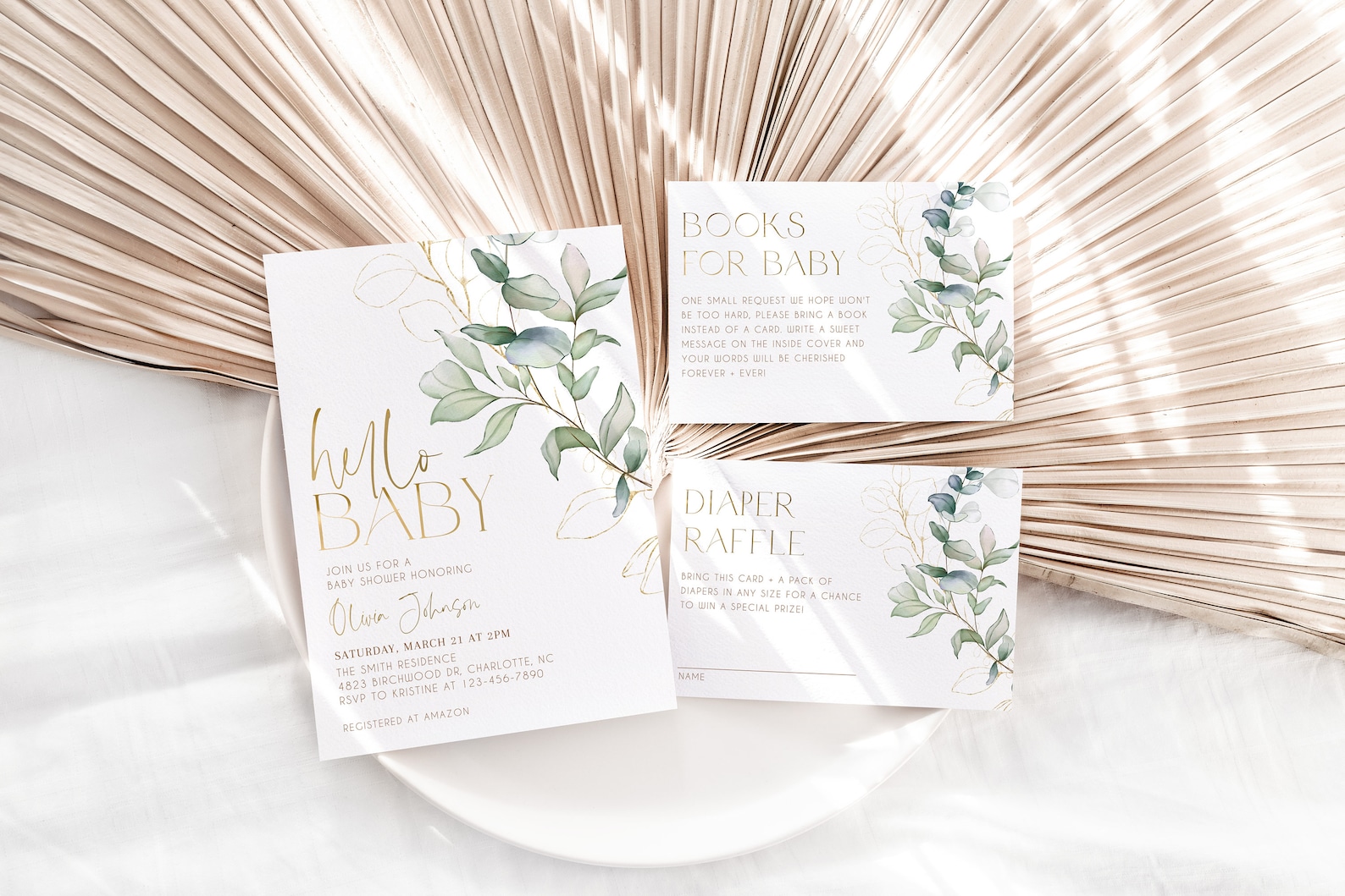 Editable Greenery Baby Shower Game Bundle, Printable Eucalyptus Baby ...