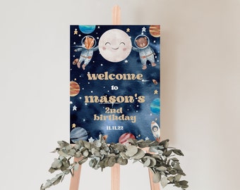 Space Birthday Welcome Sign - Etsy