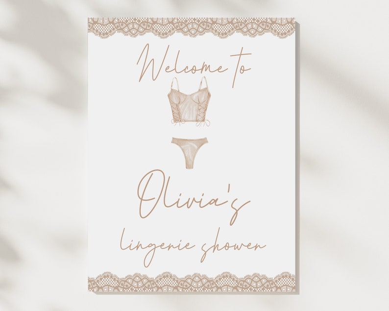 Editable Lingerie Shower Welcome Sign Modern Lingerie Shower - Etsy